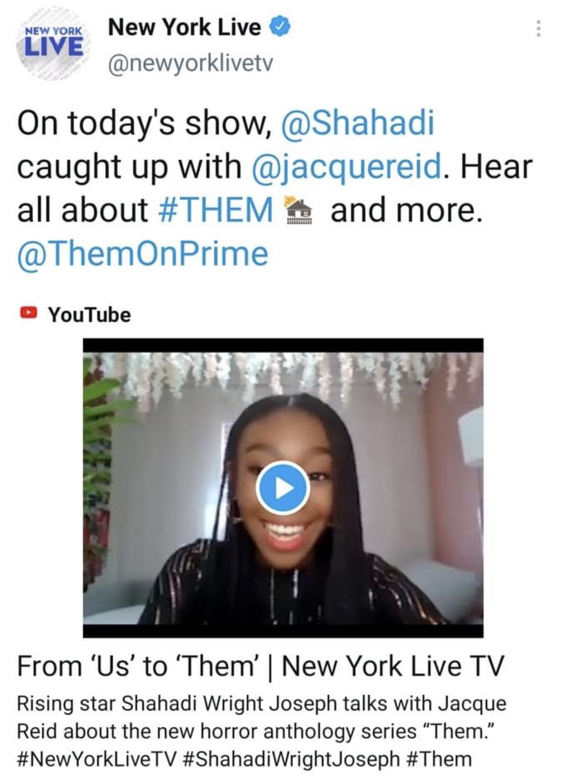 New York LIVE (Shahadi’s interview with Jacque Reid) – Fairweather Faces